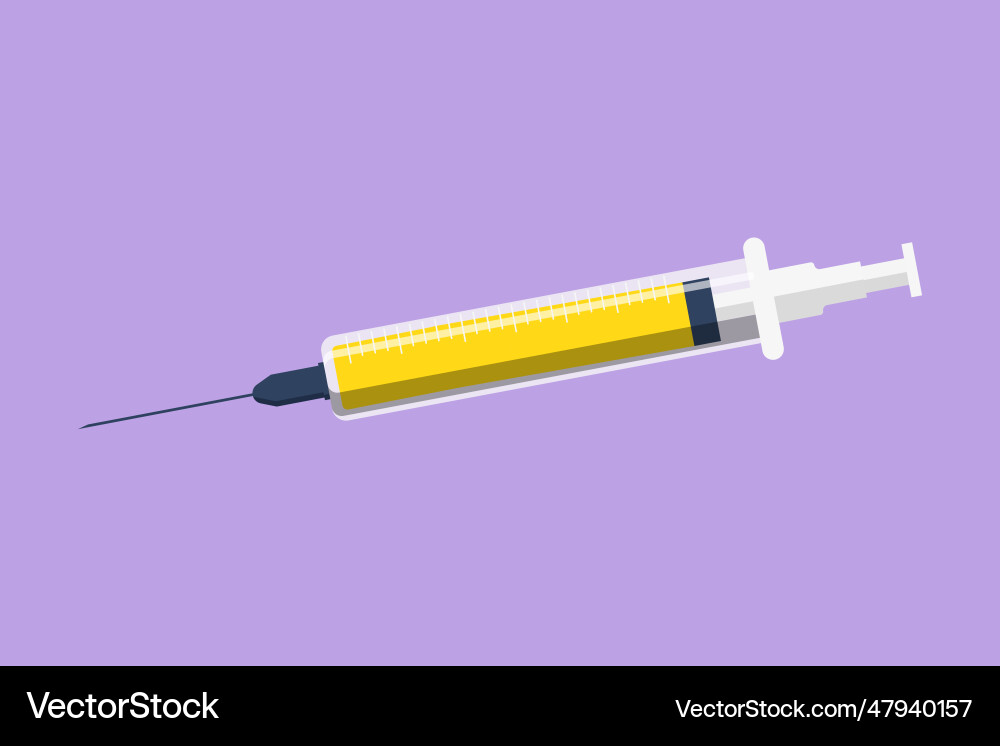 Character flat drawing medical disposable syringe Vector Image