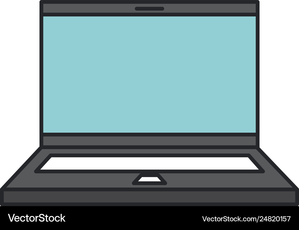 Computer laptop isolated icon Royalty Free Vector Image