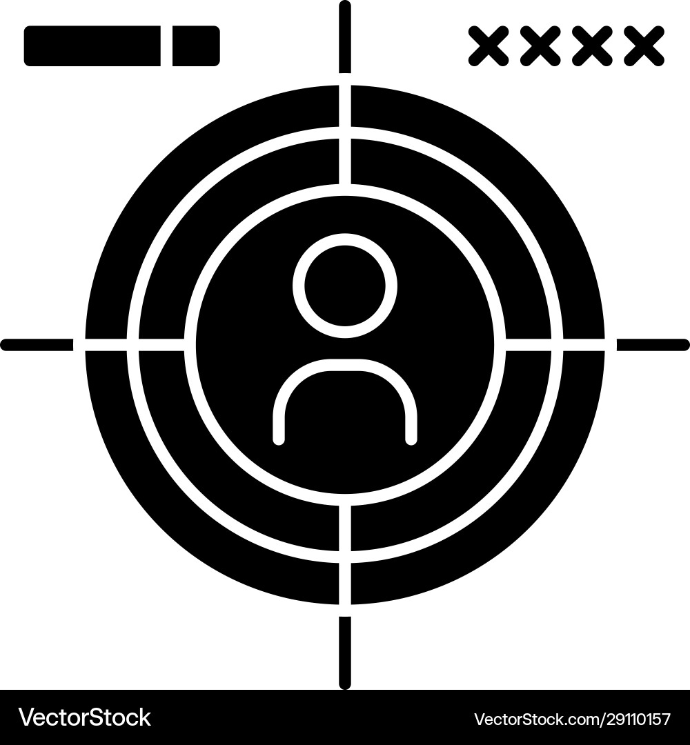 First-person shooter glyph icon Royalty Free Vector Image
