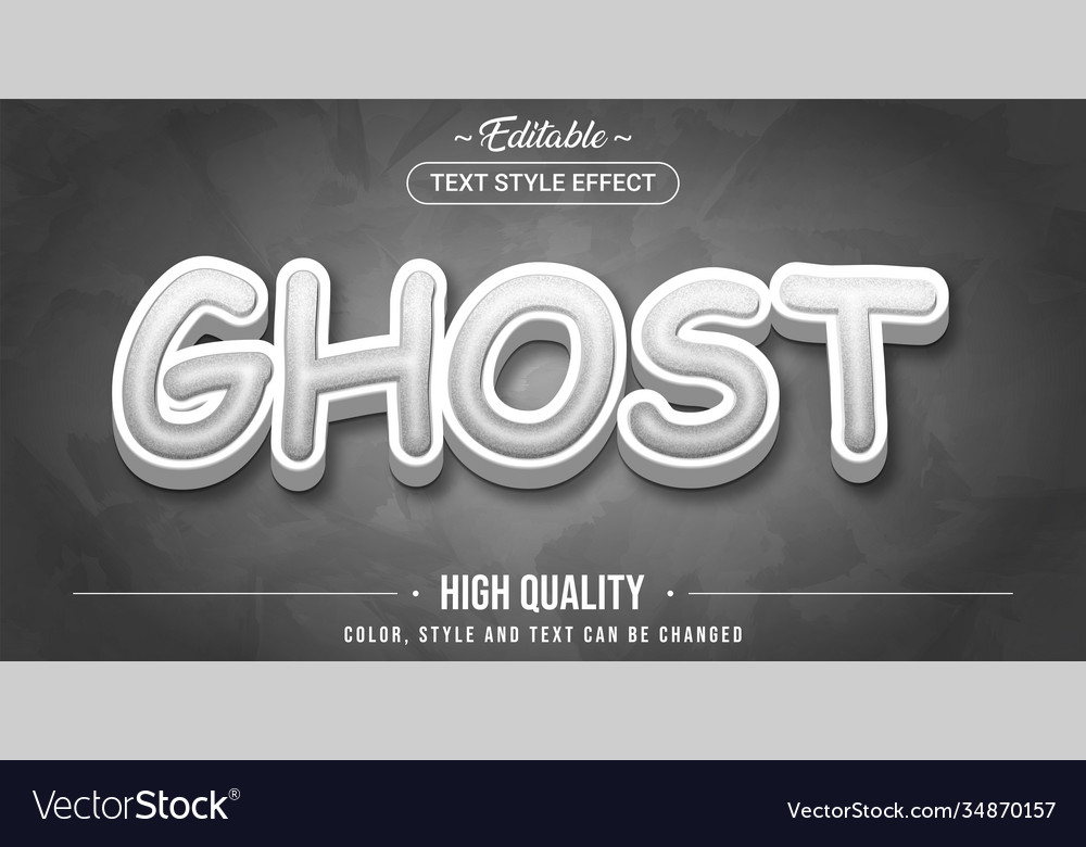 Ghost shadow text effect - editable text effect Vector Image