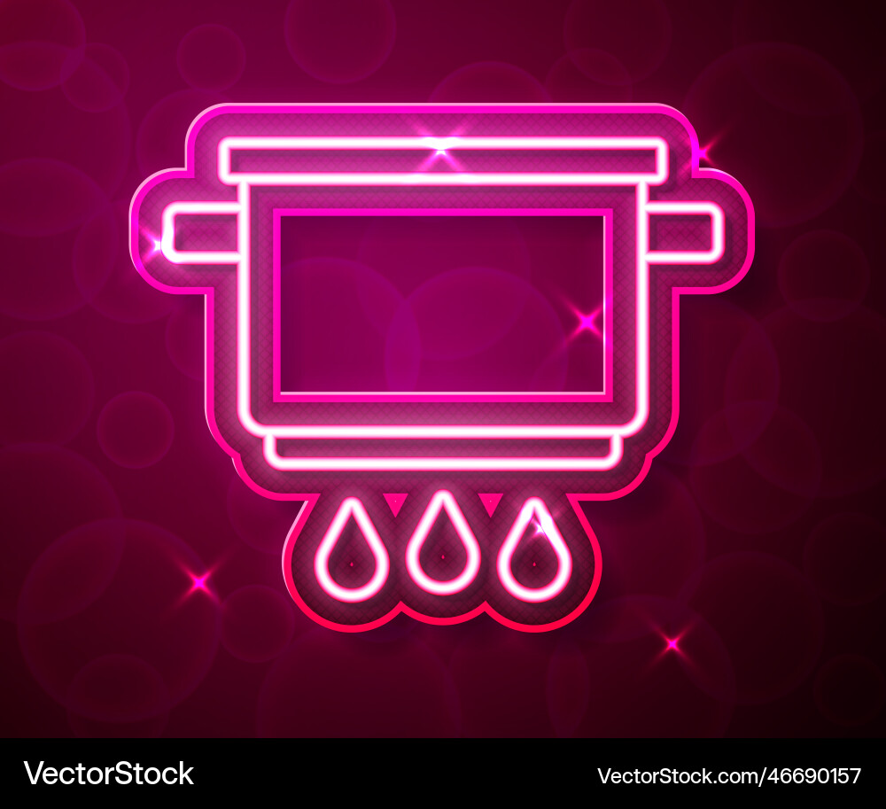 Glowing neon line cooking pot on fire icon Vector Image