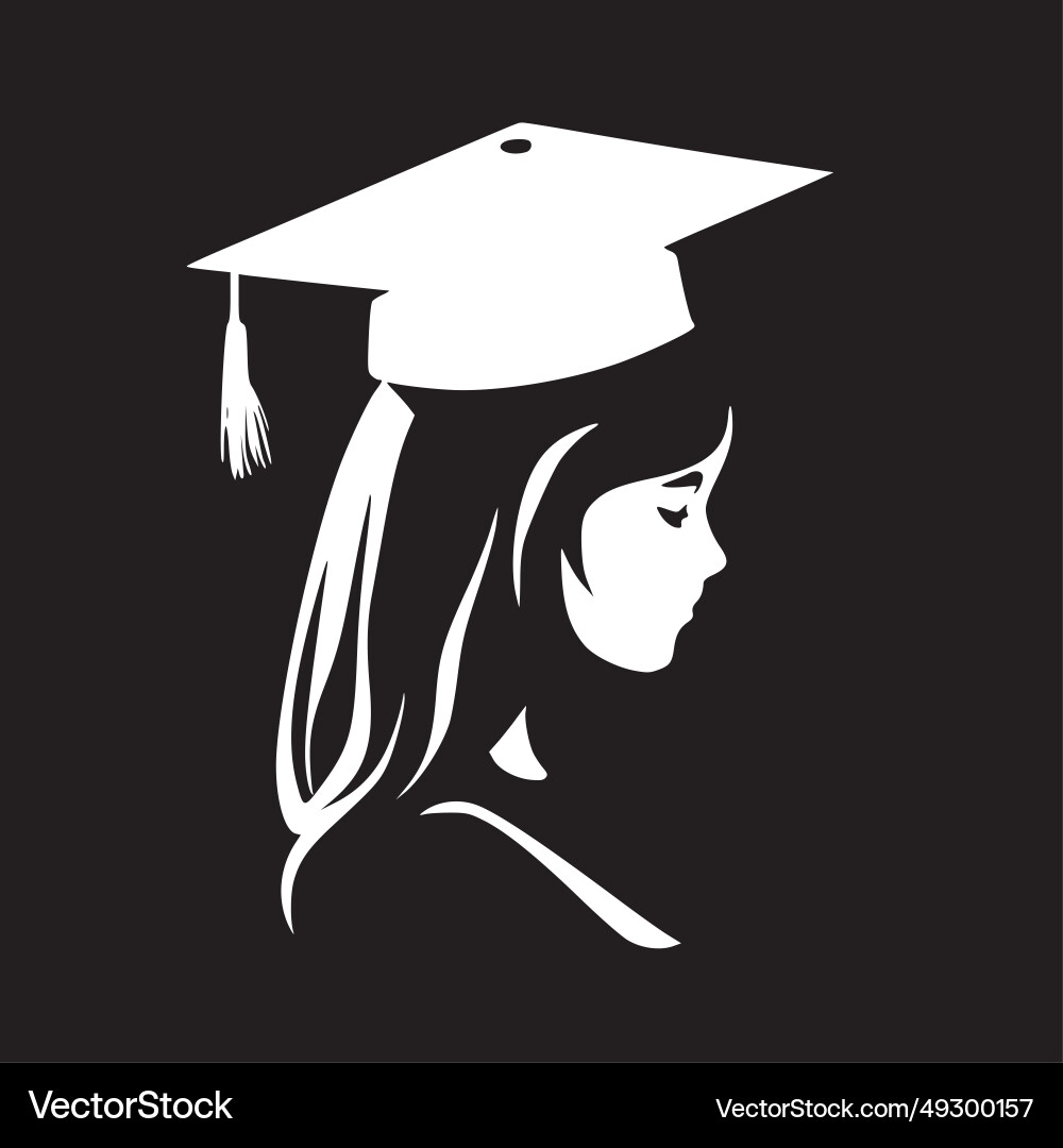 Graduate - black and white isolated icon Vector Image