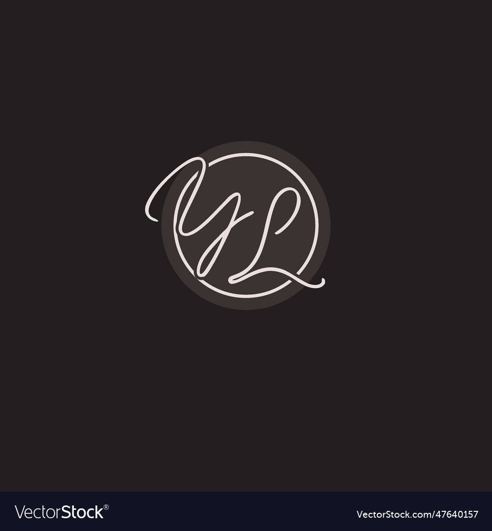 Initials yl logo monogram with simple circle line Vector Image