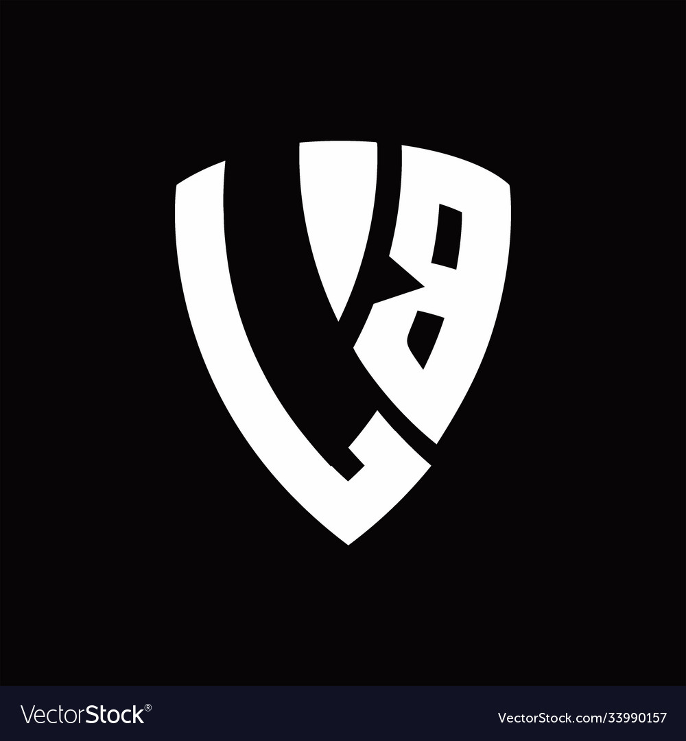 Lb logo monogram with shield elements shape Vector Image