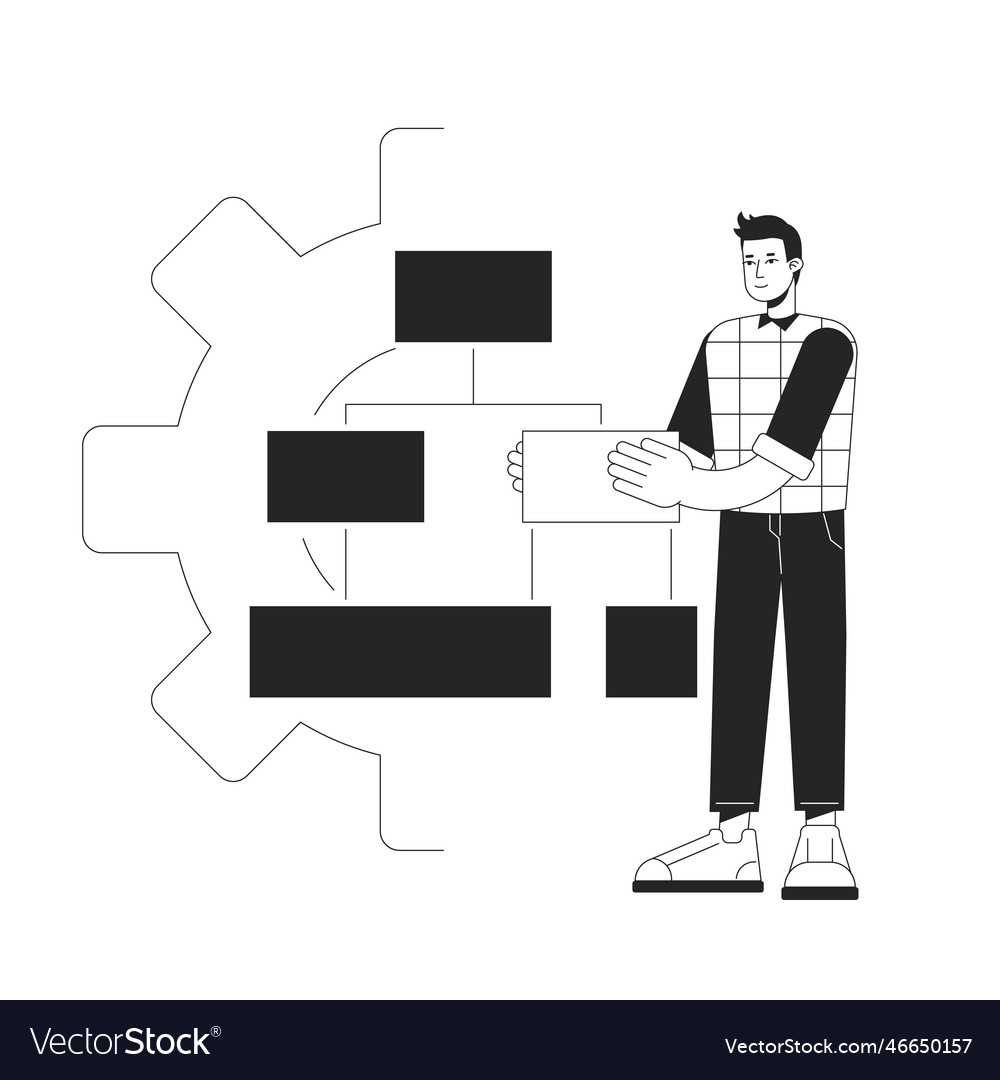 Machine learning algorithms black and white Vector Image