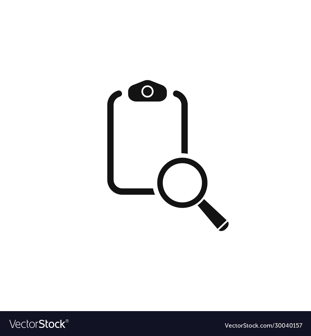 Magnifier assessment search checklist icon flat Vector Image Magnifier assessment search checklist icon flat Vector Image