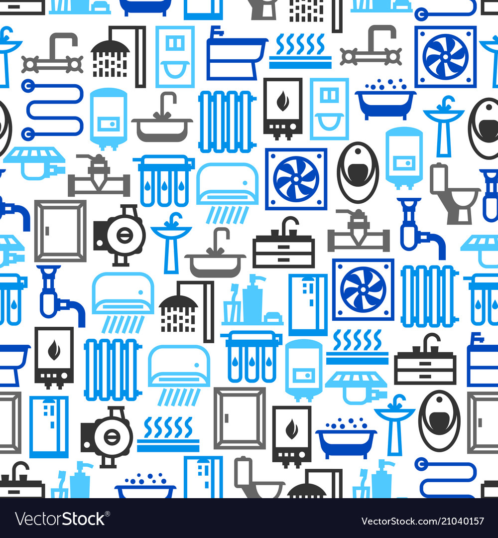 Plumbing seamless pattern Royalty Free Vector Image