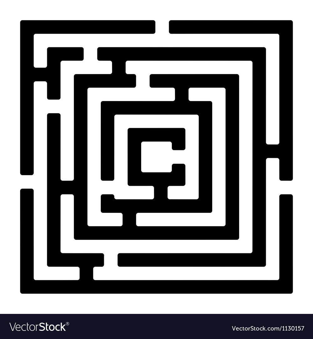 Rectangle maze isolated on white Royalty Free Vector Image