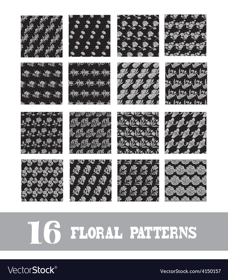 Seamless patterns set Royalty Free Vector Image
