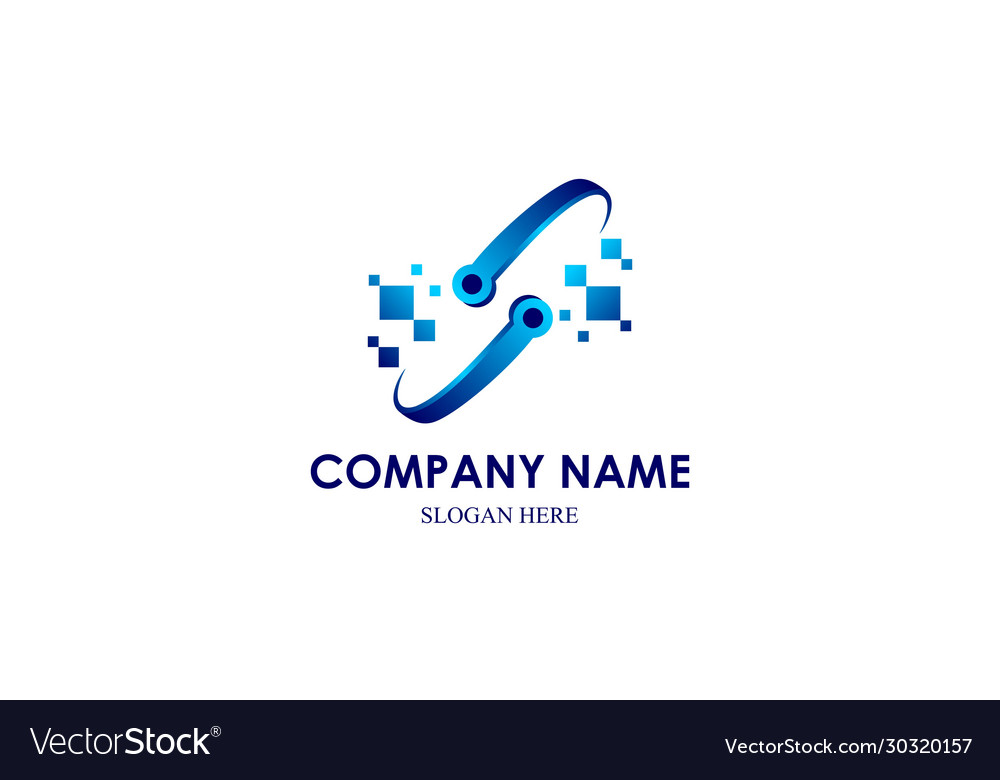 Technology logo solution concept Royalty Free Vector Image