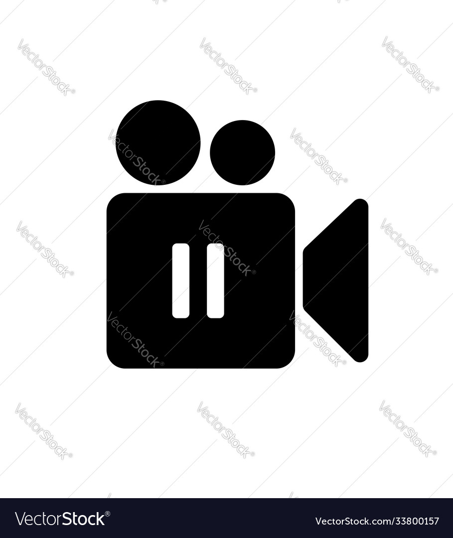 Video camera icon pause isolated Royalty Free Vector Image