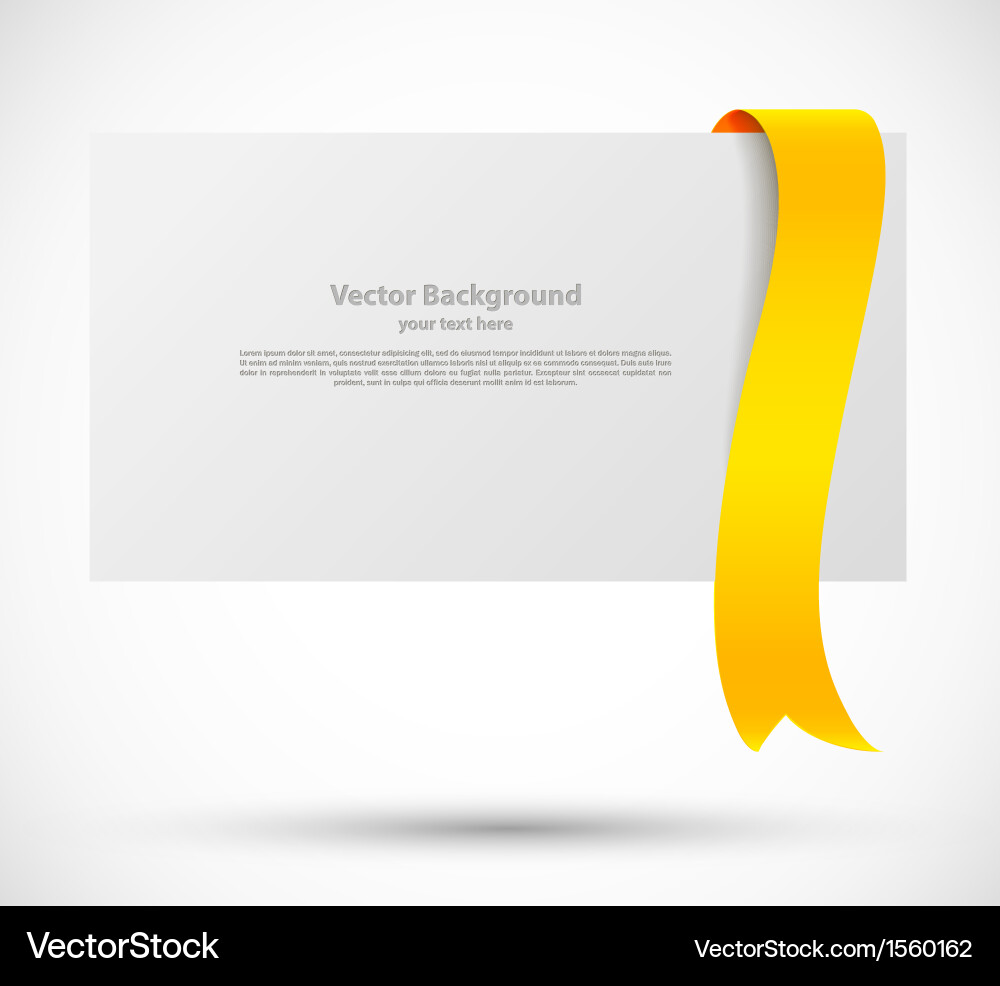 Abstract banner with orange ribbon Royalty Free Vector Image