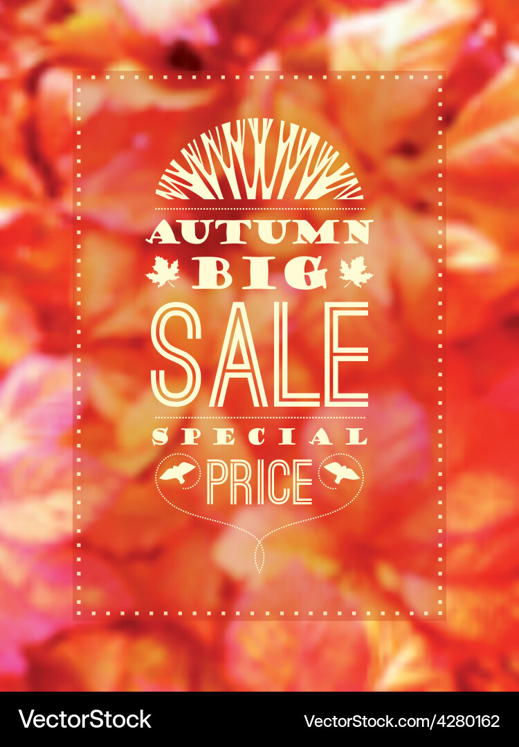 Autumn sale poster Royalty Free Vector Image - VectorStock