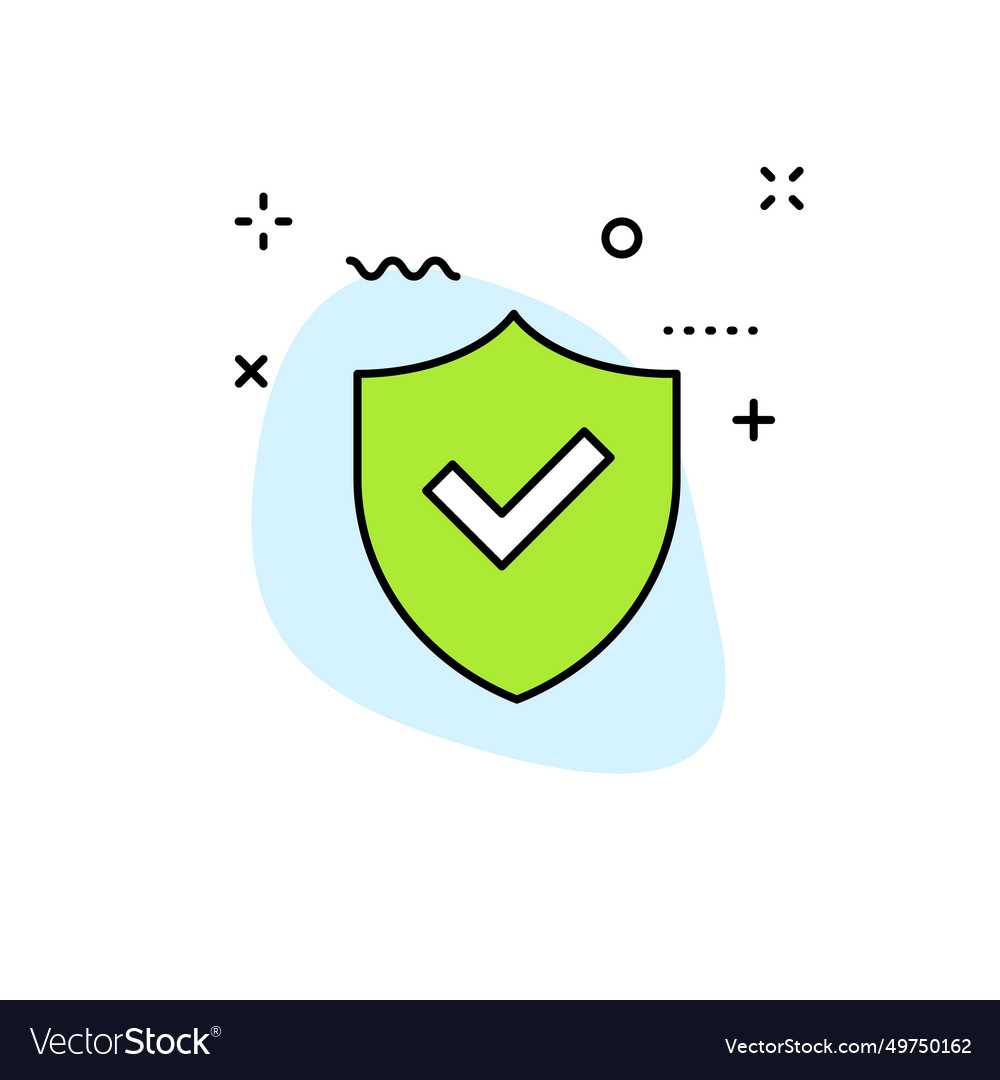 Check mark web icons in line style stamp Vector Image