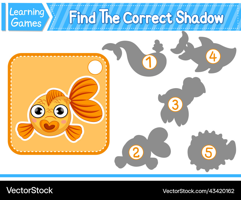 Find the correct shadow and match Royalty Free Vector Image