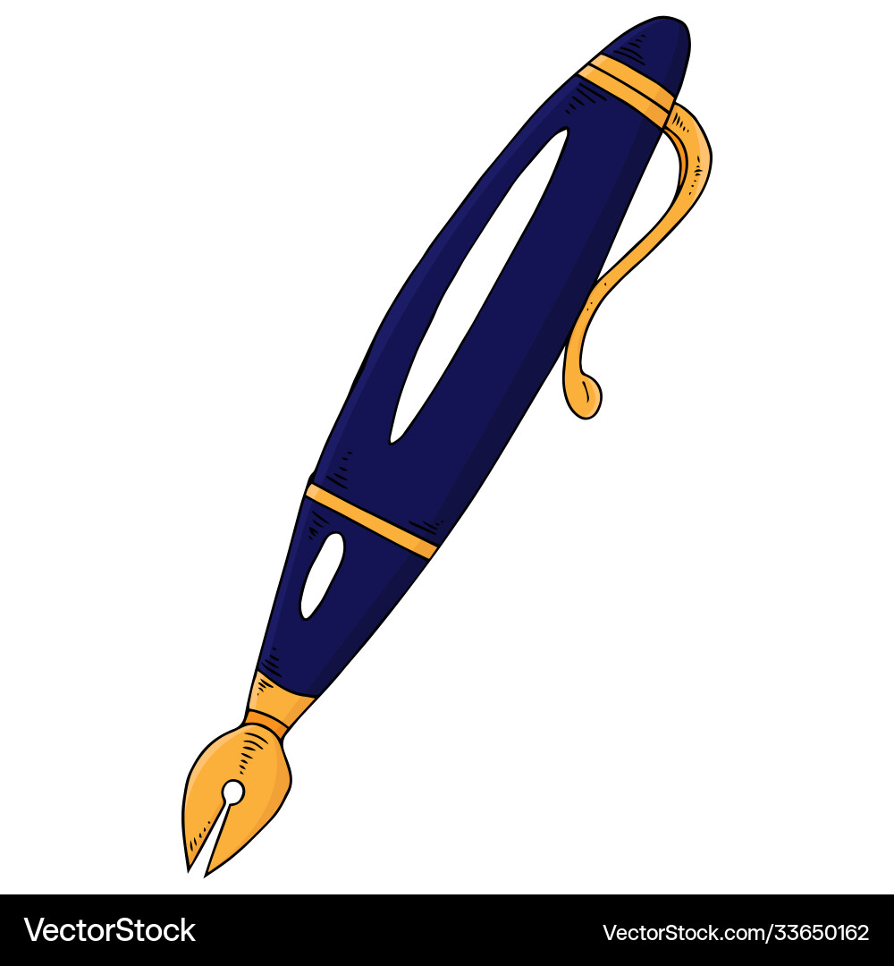 Fountain pen icon a pen hand drawn pen Royalty Free Vector