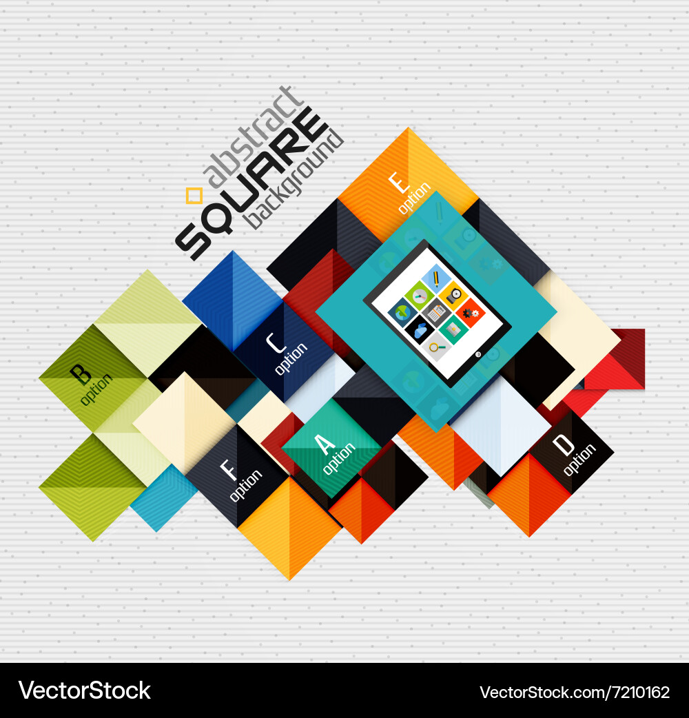 Geometric square shapes and infographic option Vector Image
