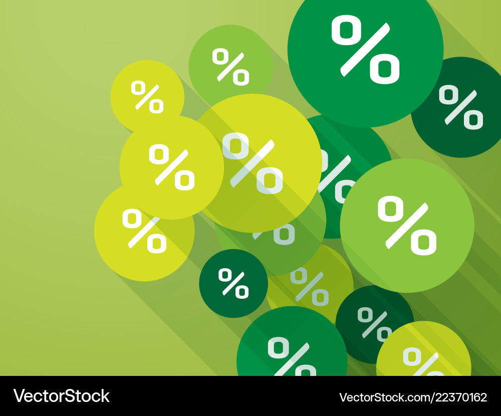 Green mark percent discount spring promotion Vector Image