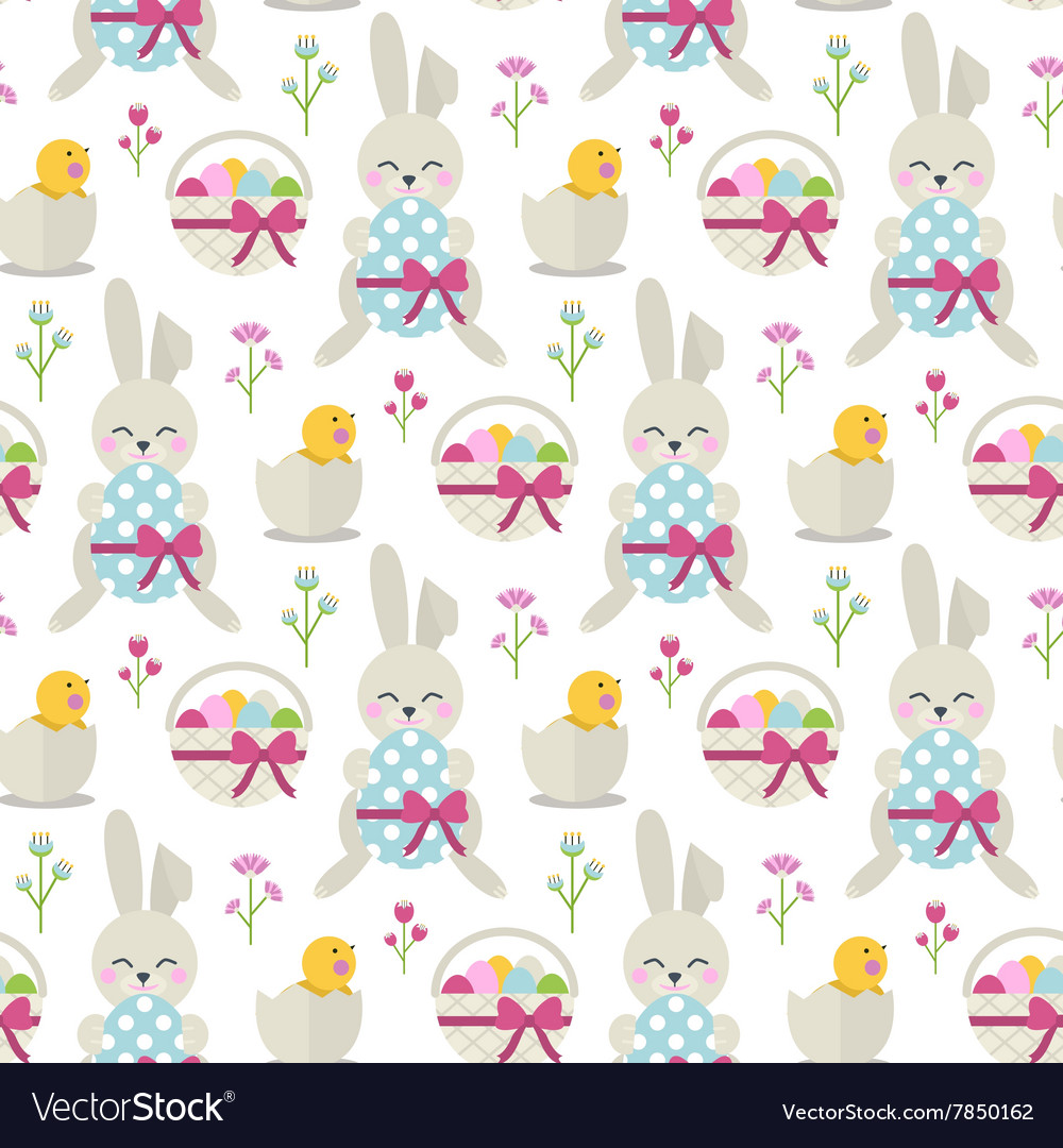 Happy easter pattern Royalty Free Vector Image