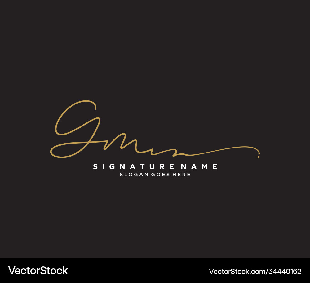 Letter gm signature logo template Royalty Free Vector Image