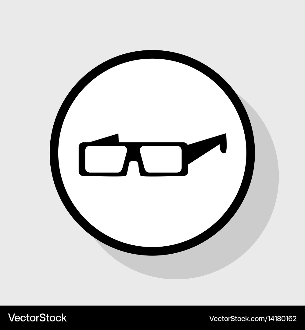 Modern glass sign flat black icon Royalty Free Vector Image