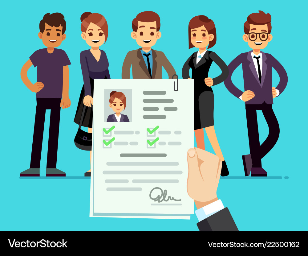 Recruitment recruiter choosing candidates Vector Image