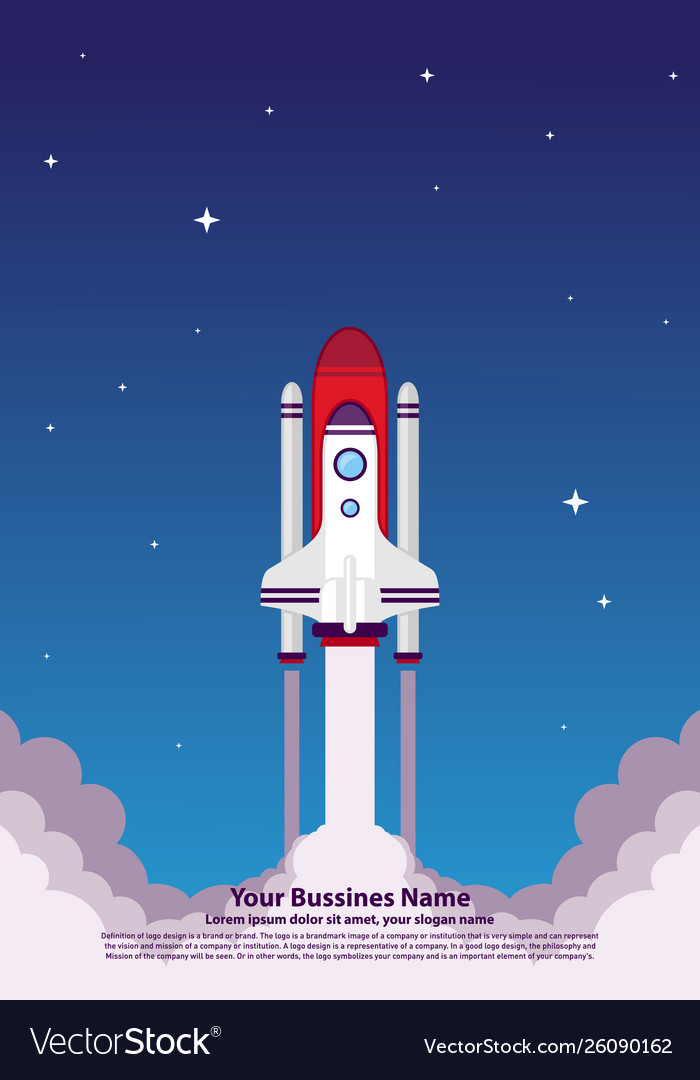 Start up simple rocket web design responsive Vector Image