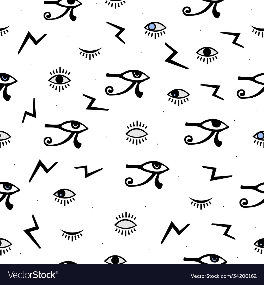 Third eye seamless pattern Royalty Free Vector Image
