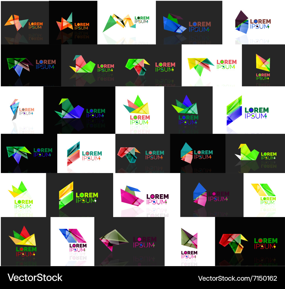 Triangle geometric shapes set of abstract logos Vector Image