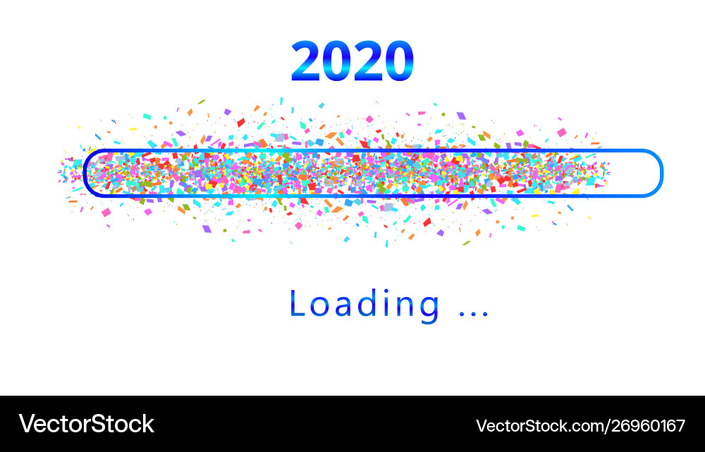 2020 new year eve loading bar with colorful Vector Image