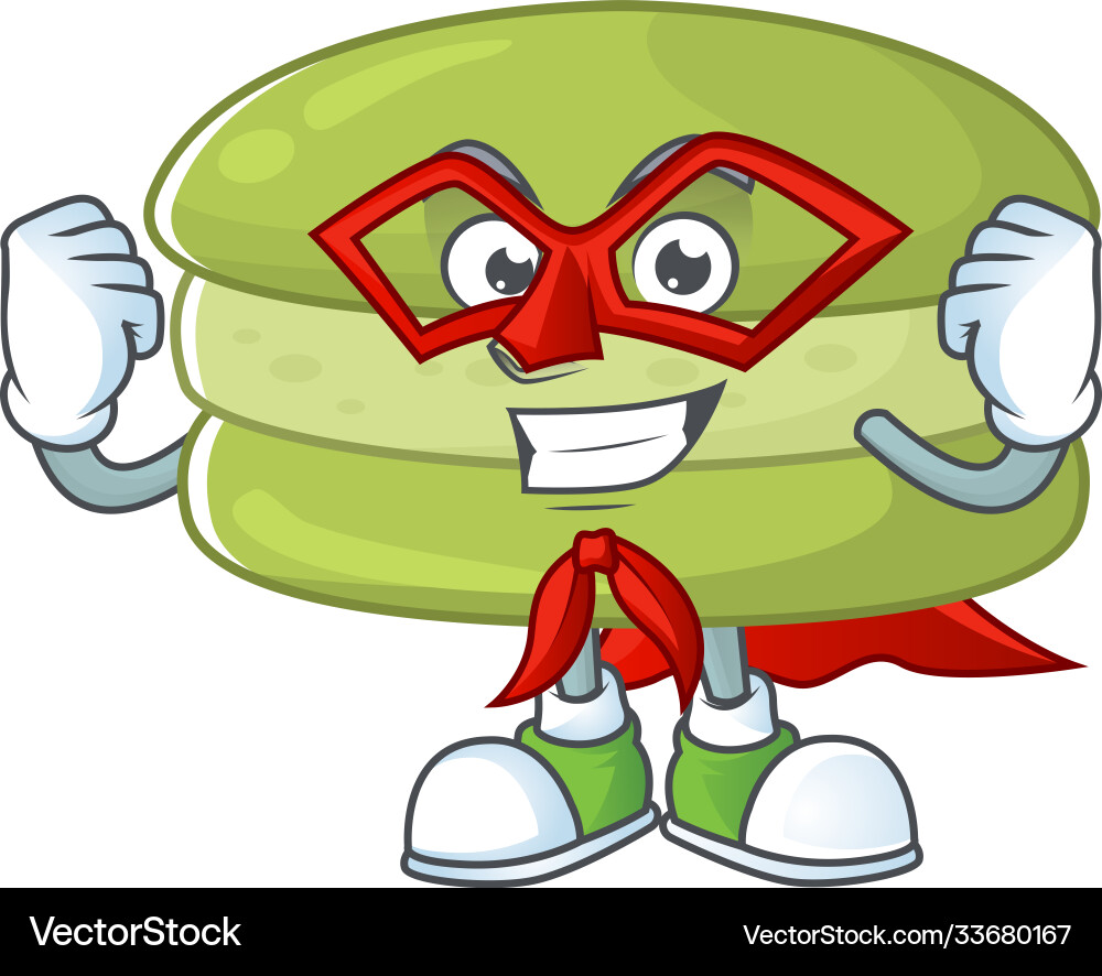 A picture coconut macarons dressed as super hero Vector Image
