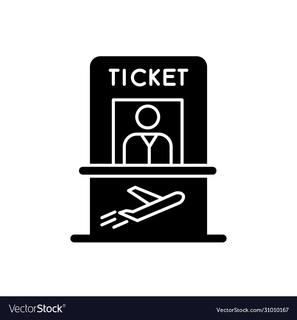 Airplane ticket counter flat design long shadow Vector Image