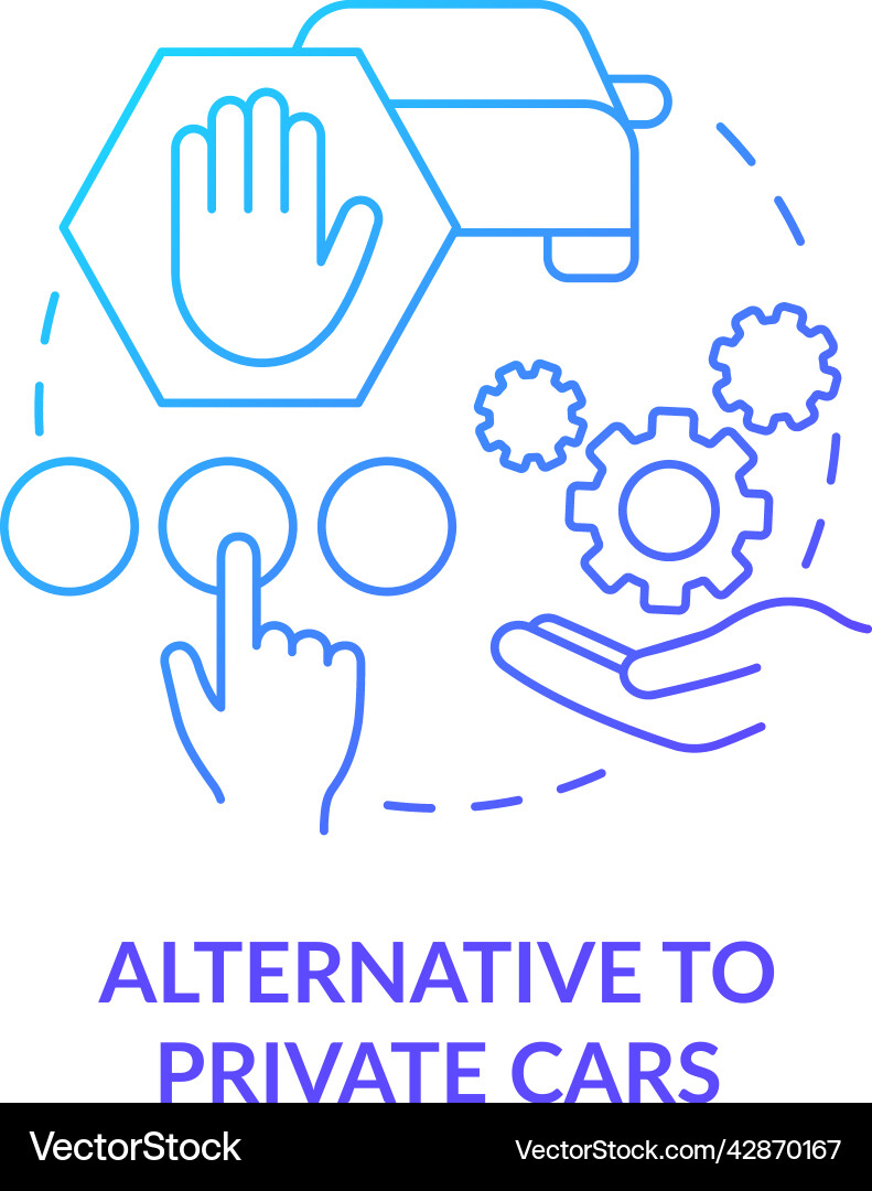 Alternative to private cars blue gradient concept Vector Image