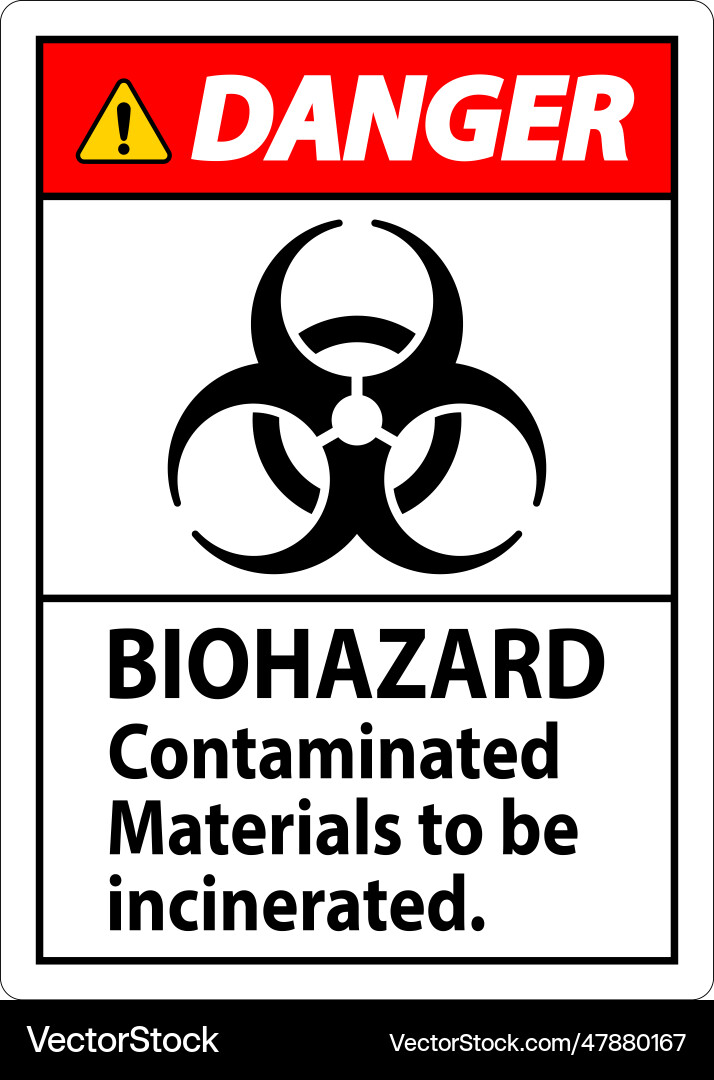Biohazard danger label contaminated Royalty Free Vector