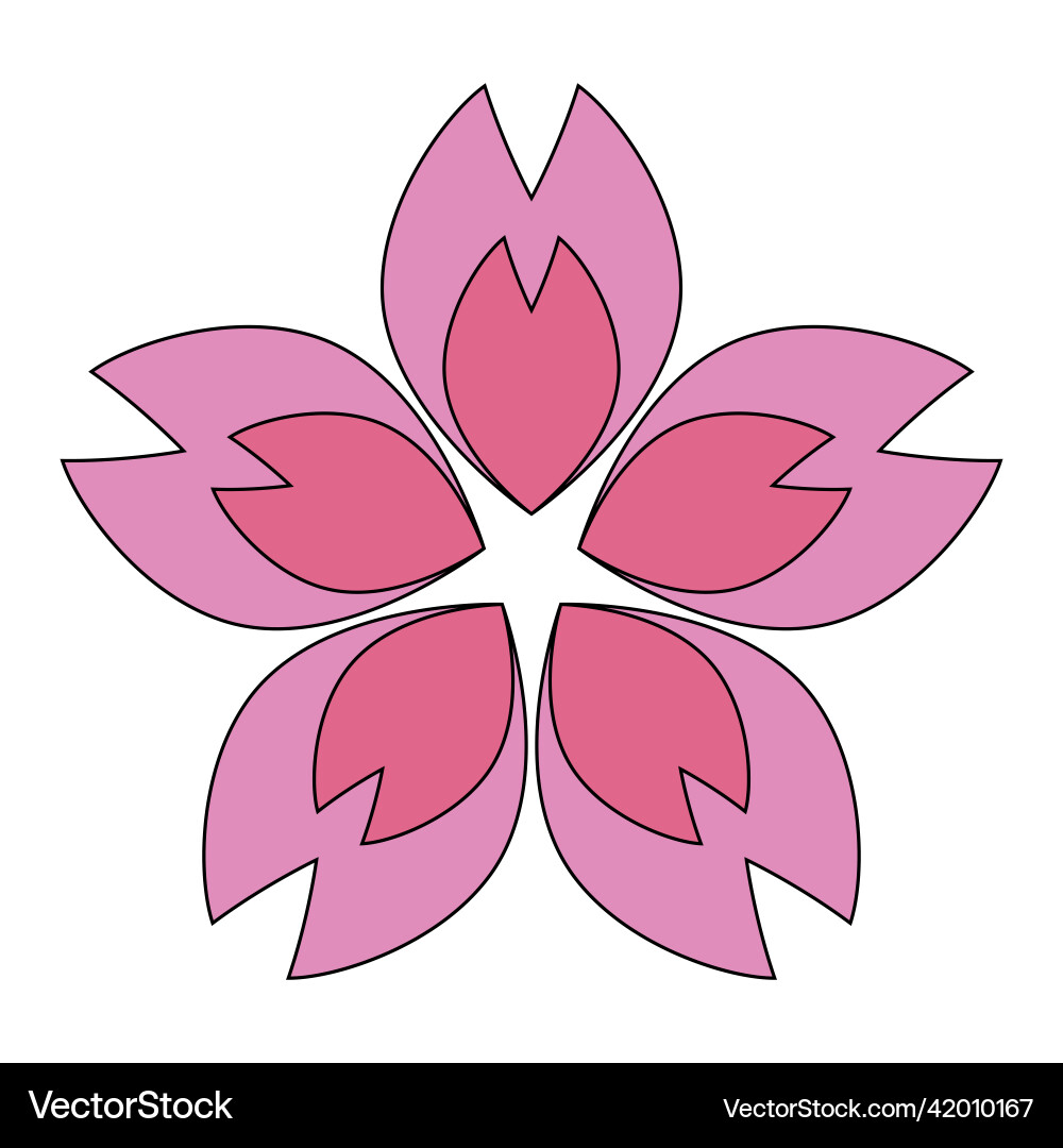 Cherry blossom japanese sakura icon Royalty Free Vector