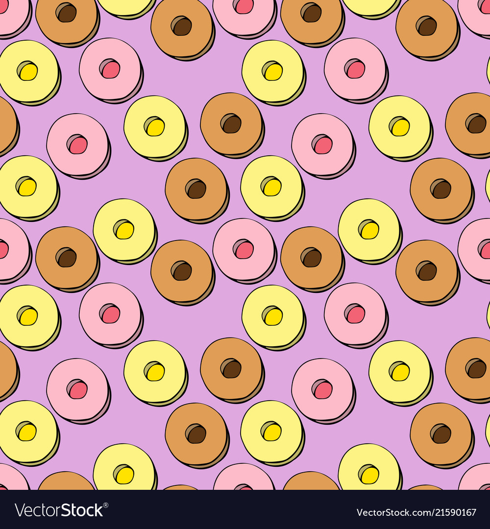 Cookies pattern hand drawn Royalty Free Vector Image