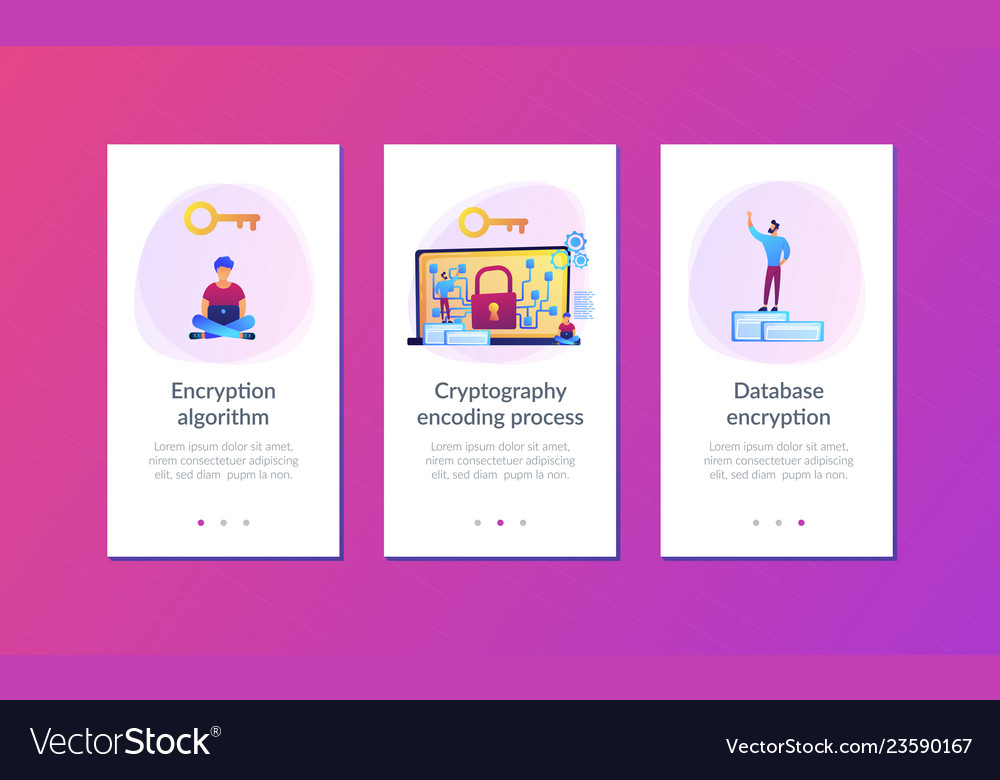 Cryptography and encryption app interface template