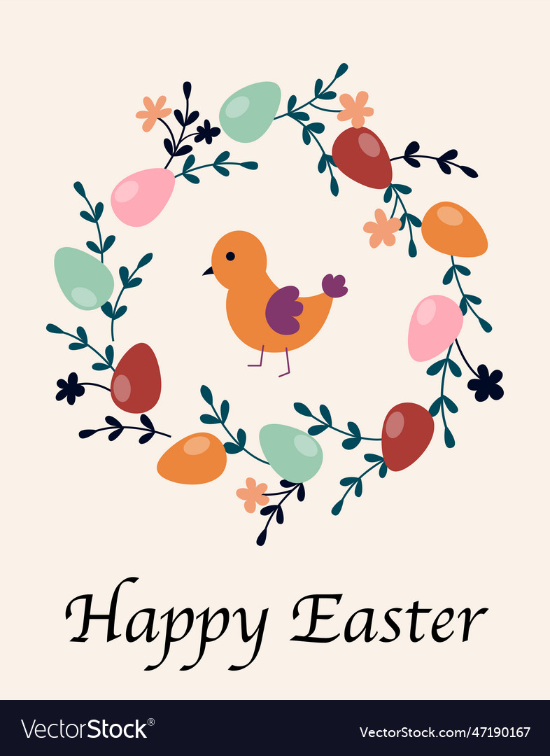 Happy easter poster Royalty Free Vector Image - VectorStock