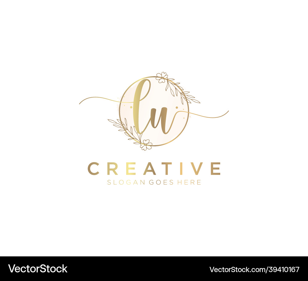 Initial lu feminine logo beauty monogram Vector Image