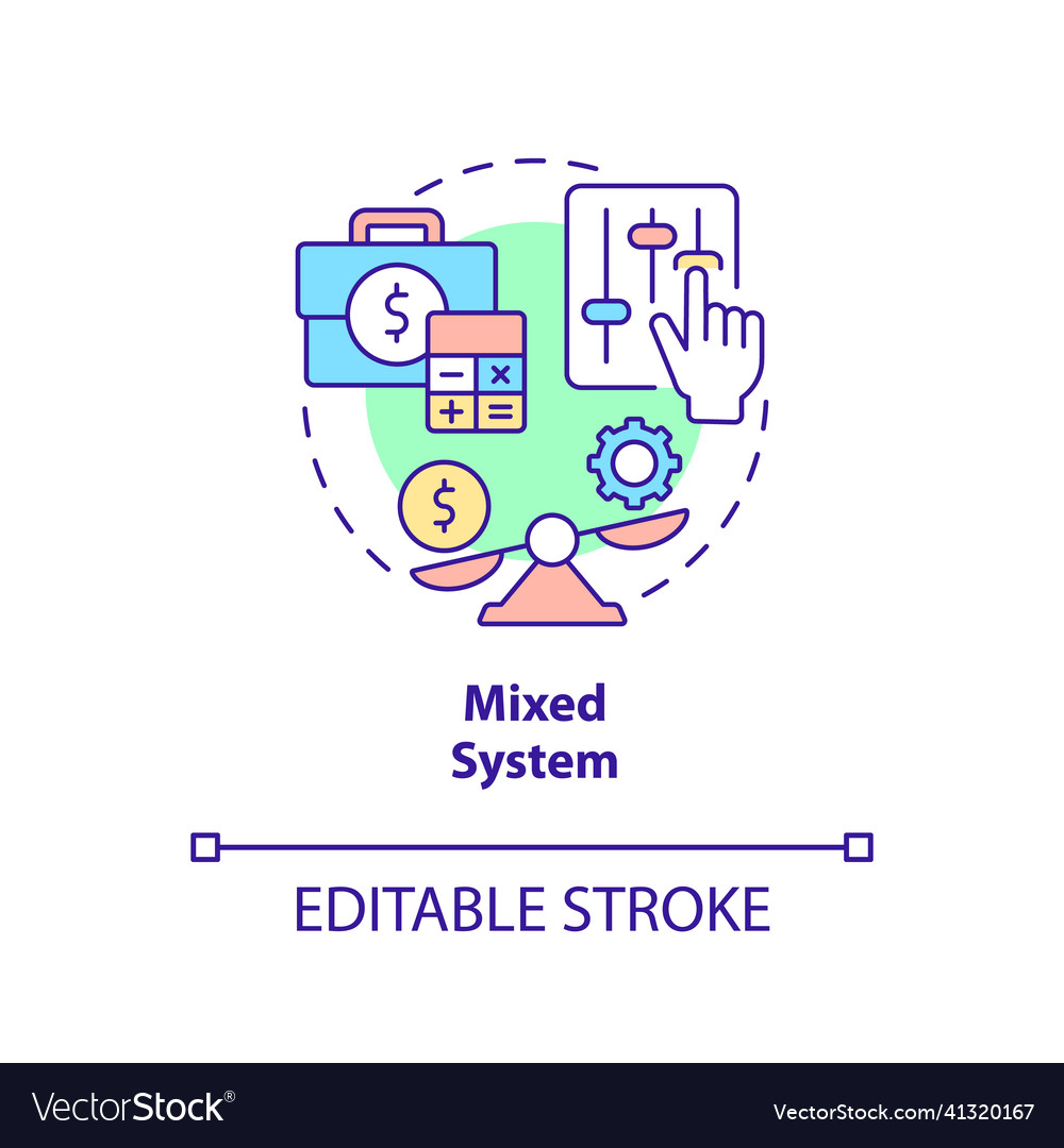 Mixed system concept icon Royalty Free Vector Image