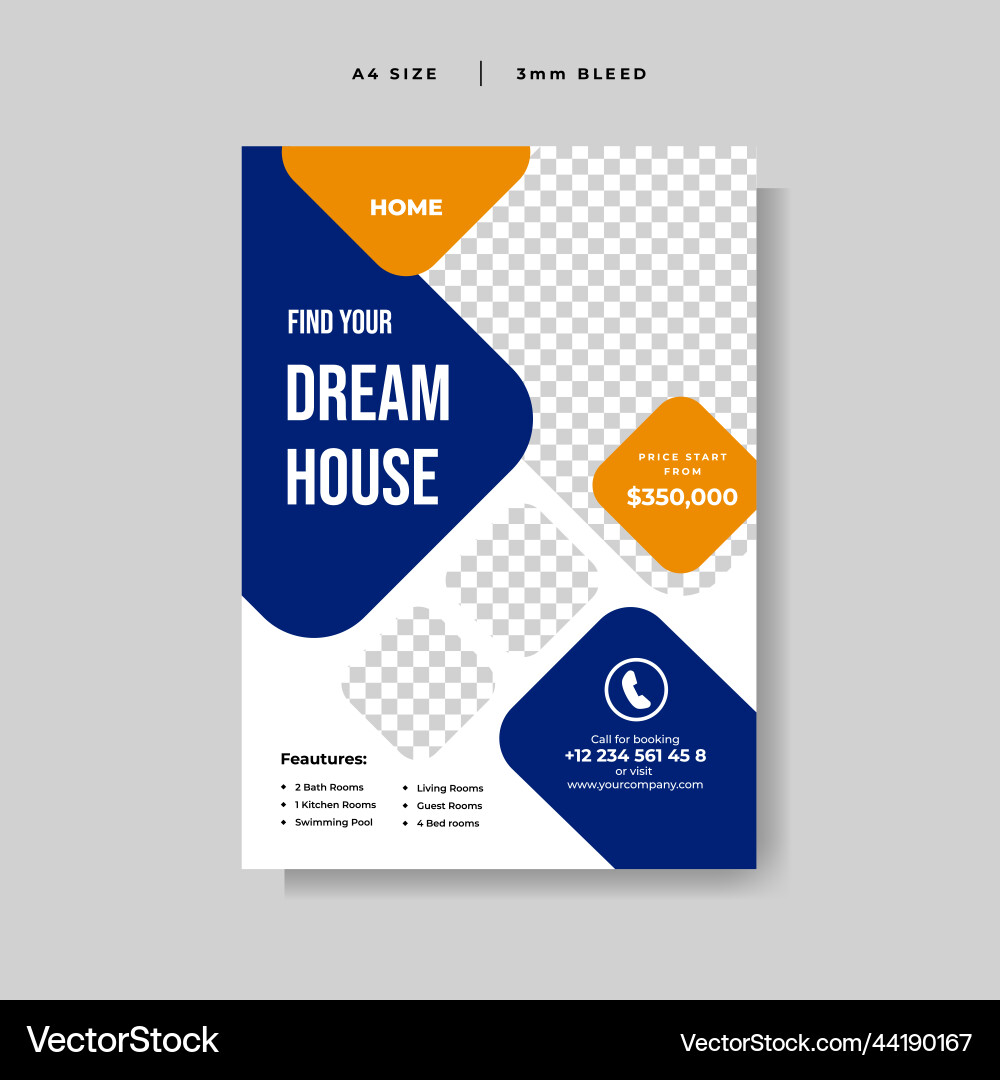 Modern home sale flyer template Royalty Free Vector Image