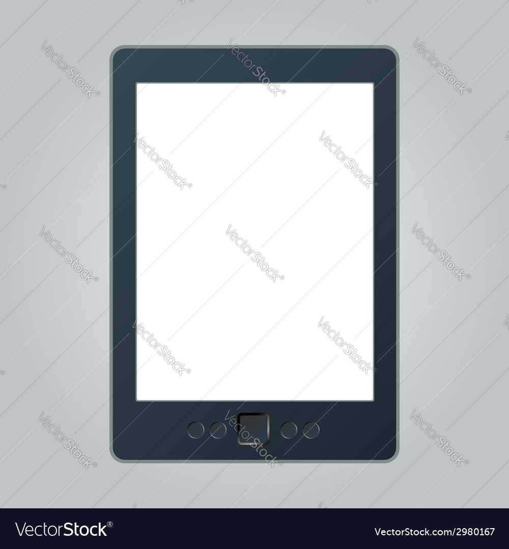Portable e-book reader with two clipping path Vector Image