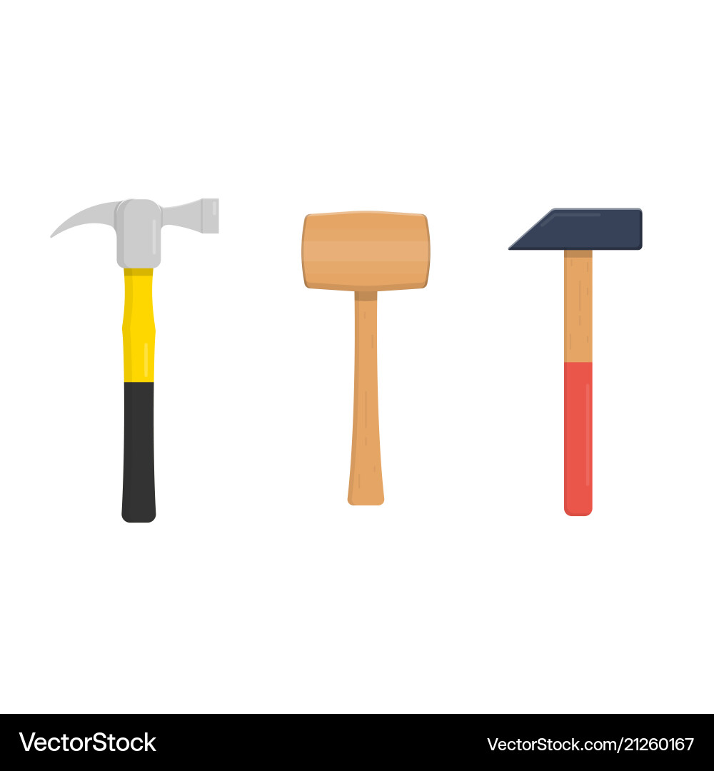 Set of hammers Royalty Free Vector Image - VectorStock