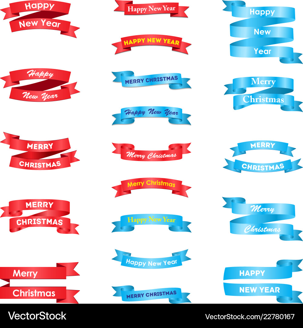 Set of various greeting ribbons Royalty Free Vector Image