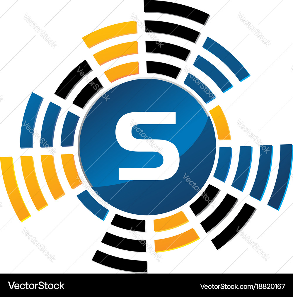 Sound service production letter s Royalty Free Vector Image