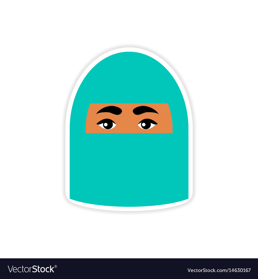 Stylish Paper Sticker On White Background Woman Vector Image
