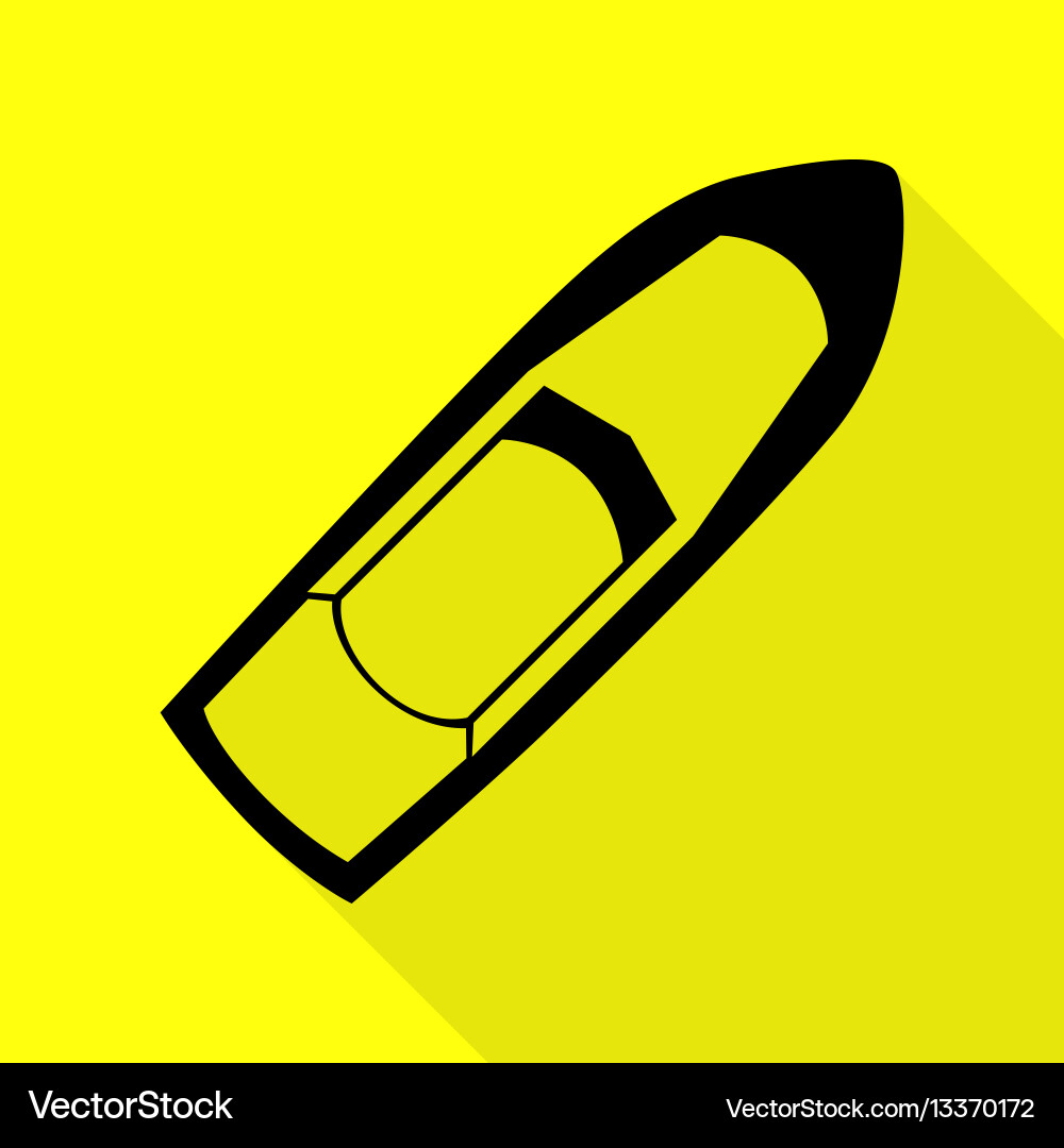 Boat sign black icon with flat style shadow path Vector Image