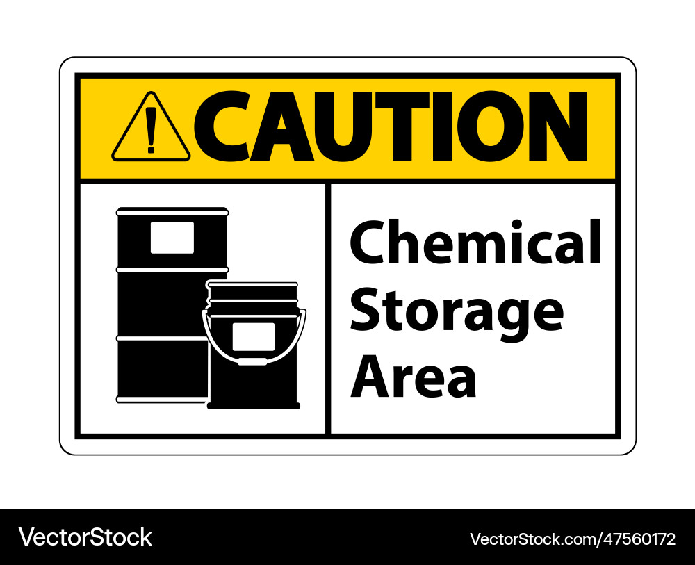 Caution chemical storage symbol sign isolate Vector Image