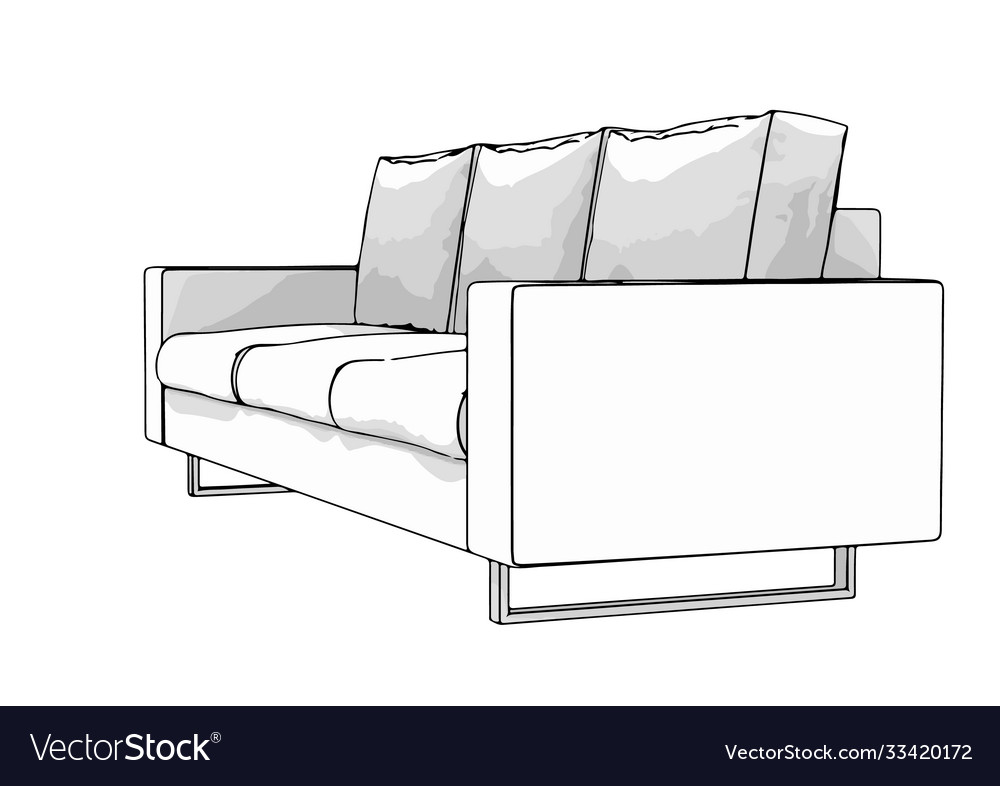 Couch sofa white background Royalty Free Vector Image