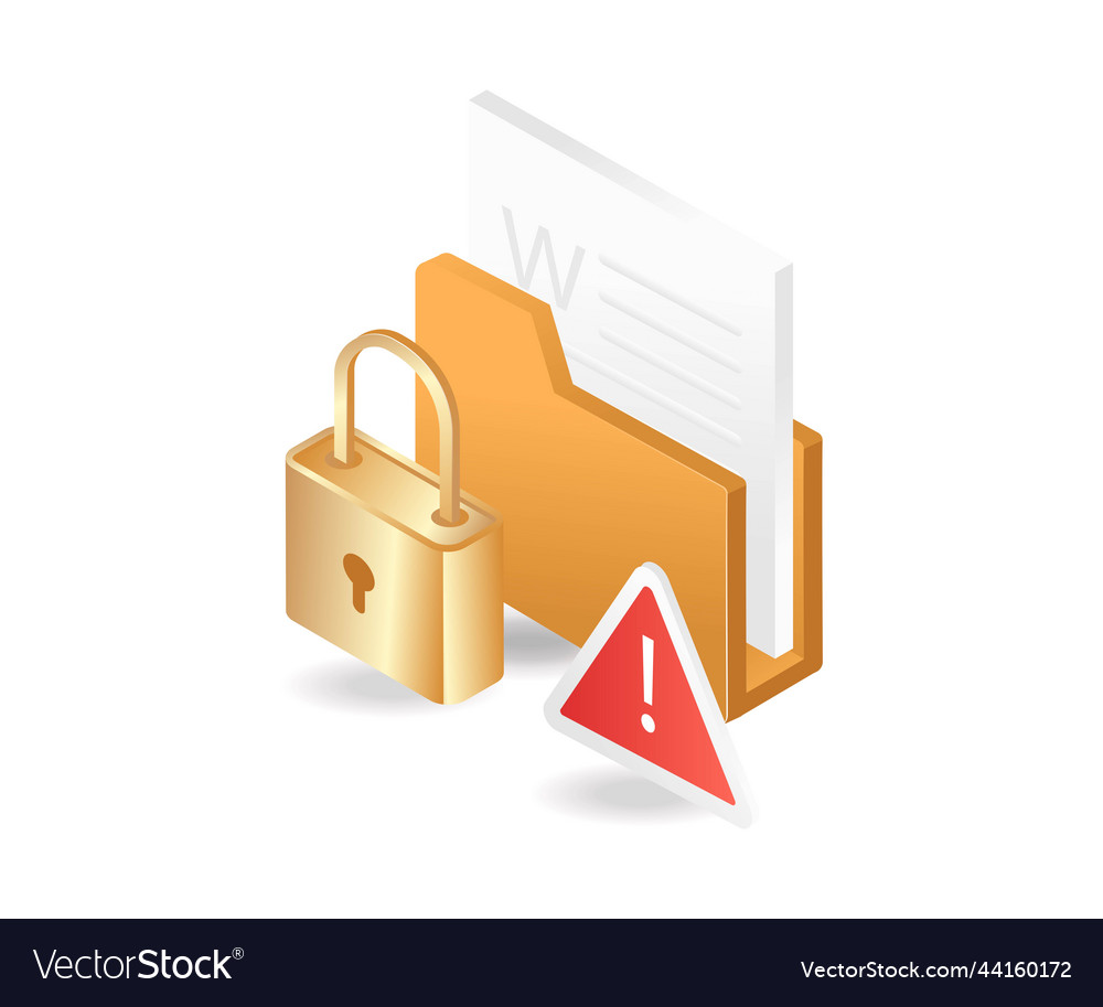 Document data security warning Royalty Free Vector Image